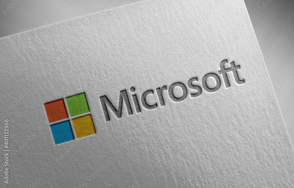 Microsoft windows logo icon on paper texture illustration Stock ...