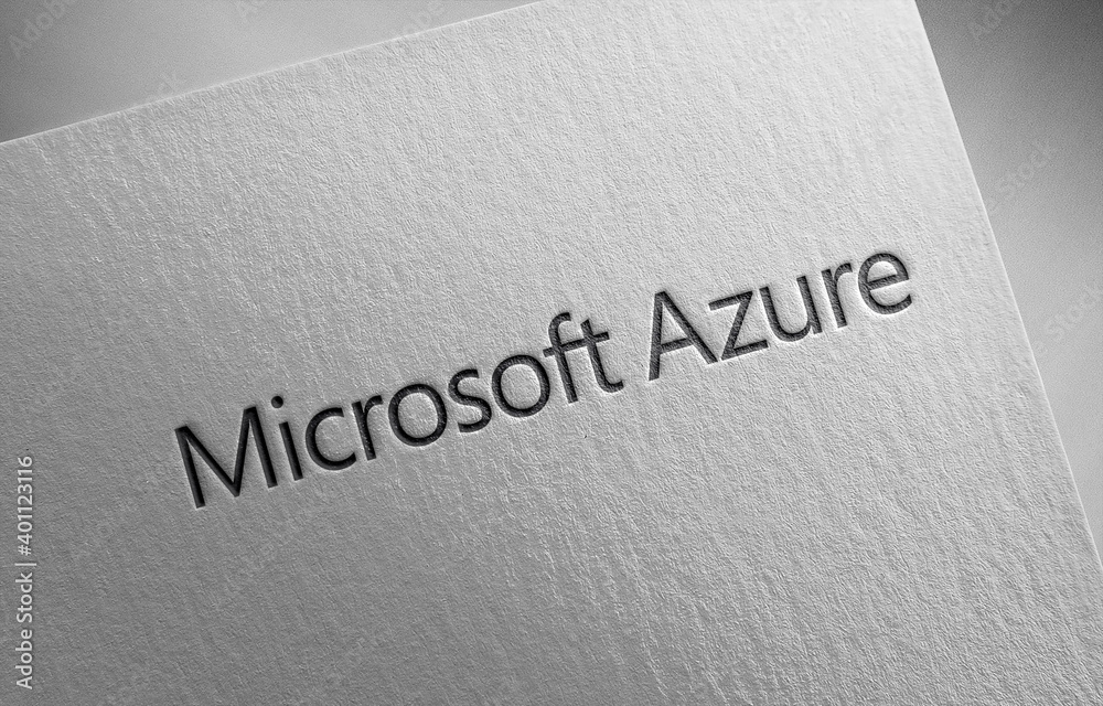 Microsoft azure logo paper texture icon illustration Stock Illustration ...