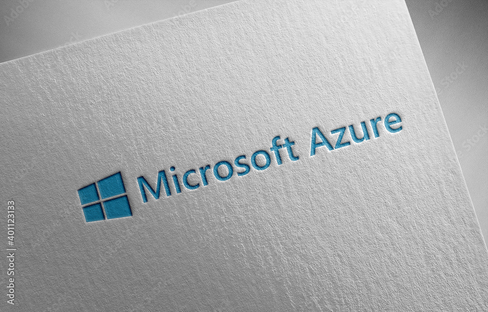 Microsoft azure logo paper texture icon illustration Stock Illustration ...