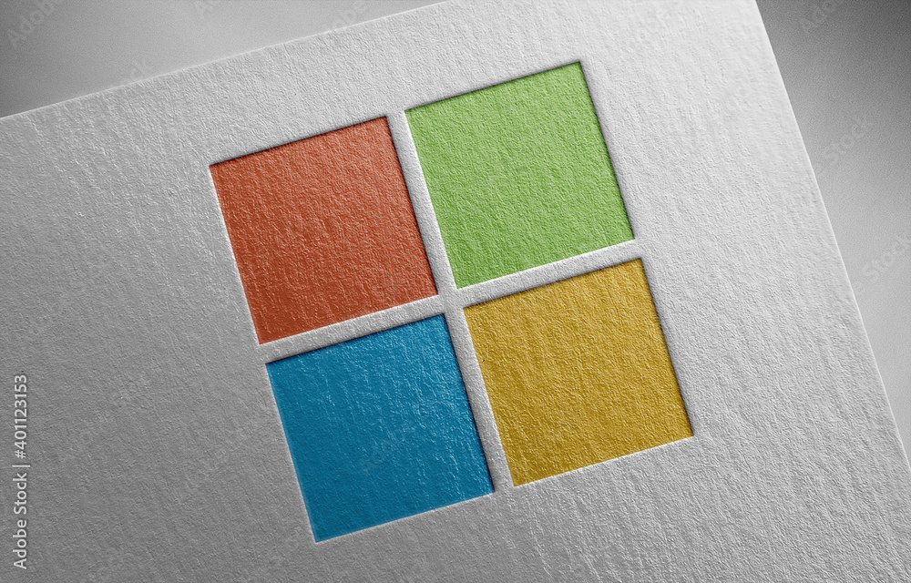 Microsoft windows logo icon on paper texture illustration Stock ...