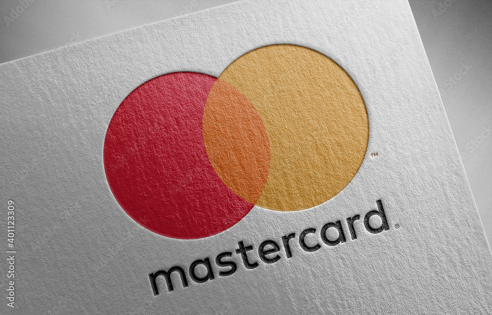 Mastercard icon paper texture logo 3d illustration Stock Photo | Adobe ...