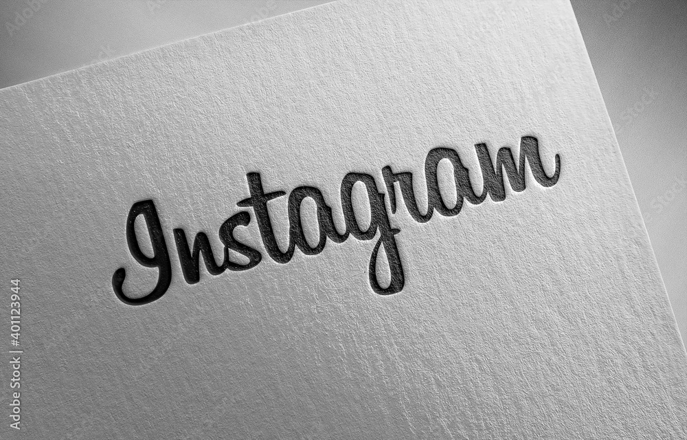 Instagram logo icon paper texture illustration Stock Photo | Adobe Stock