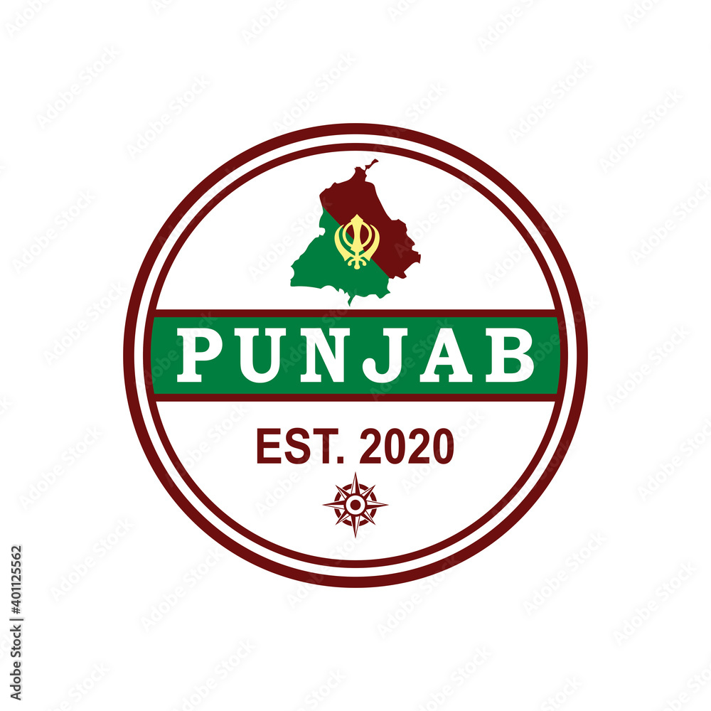 punjab map vector , india logo Stock Vector | Adobe Stock
