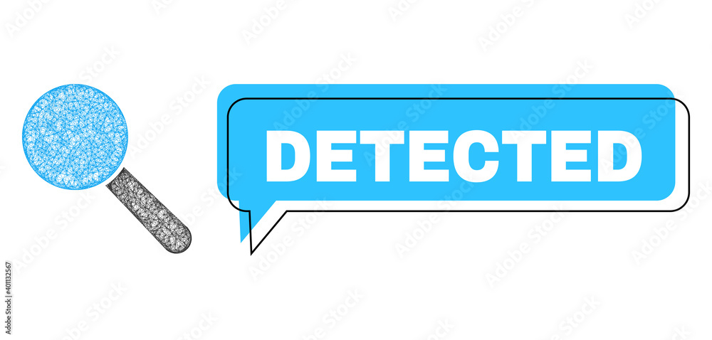 Speech Detected blue cloud frame and crossing mesh search tool. Frame ...