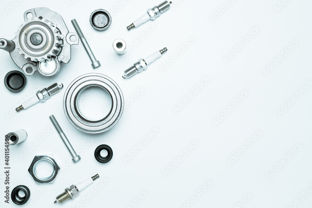 Auto valve. Motor mechanic spare or automotive piece isolated on white ...