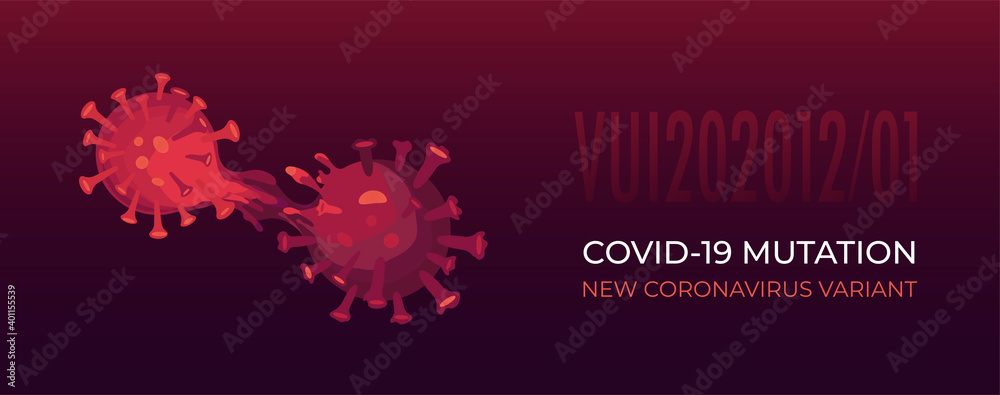 Covid-19 mutation process. New variant of coronavirus. Changing genetic ...