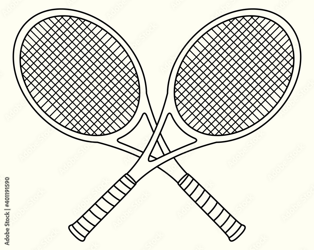 Real Crossed Tennis Rackets