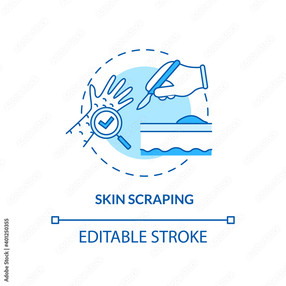 Skin scraping concept icon. Lab sample idea thin line illustration ...