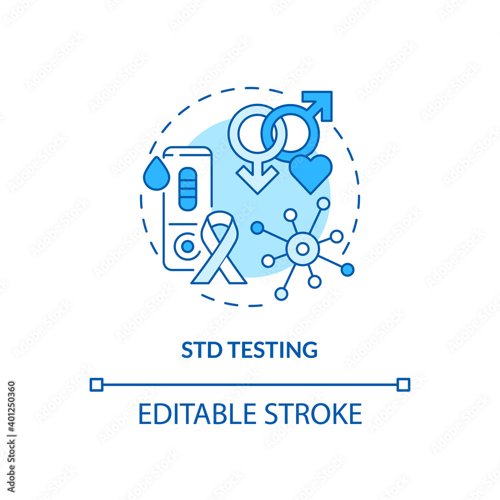STD testing concept icon. Top testing category idea thin line ...