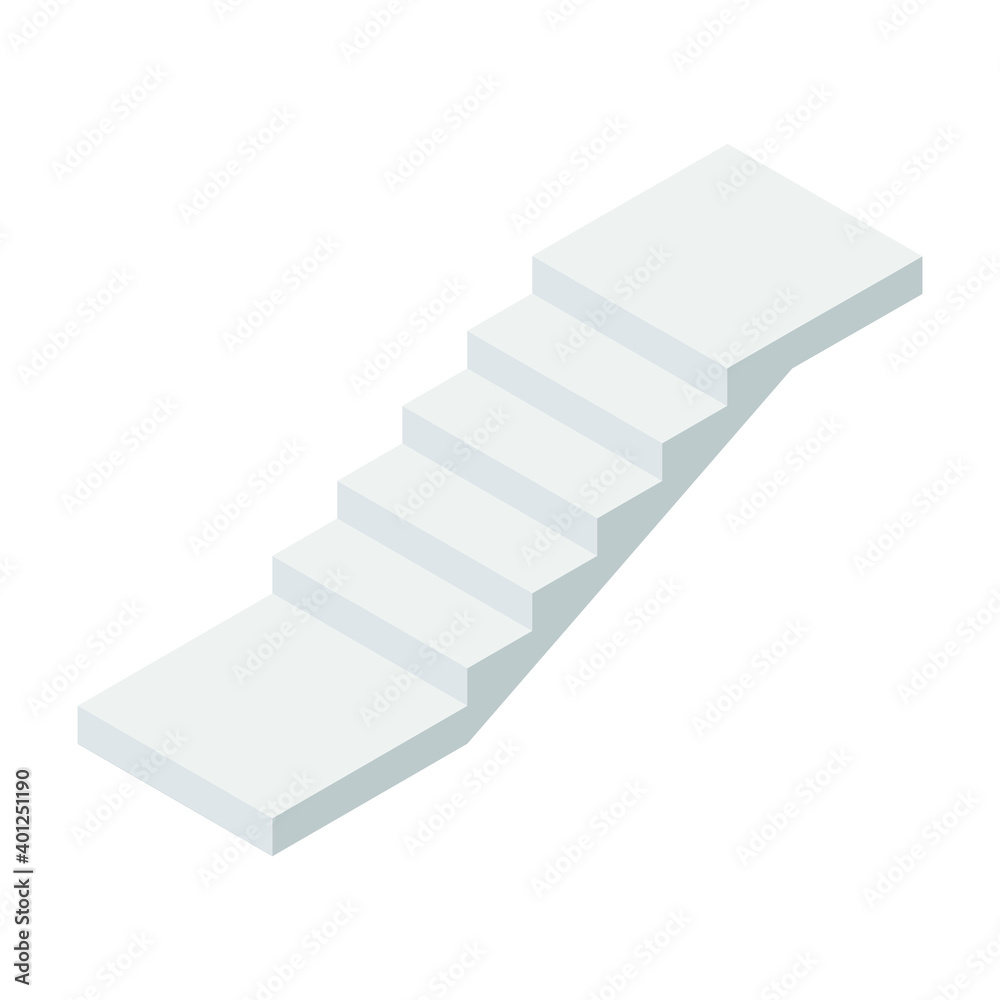 Vector illustration concrete staircase isolated on a white background ...
