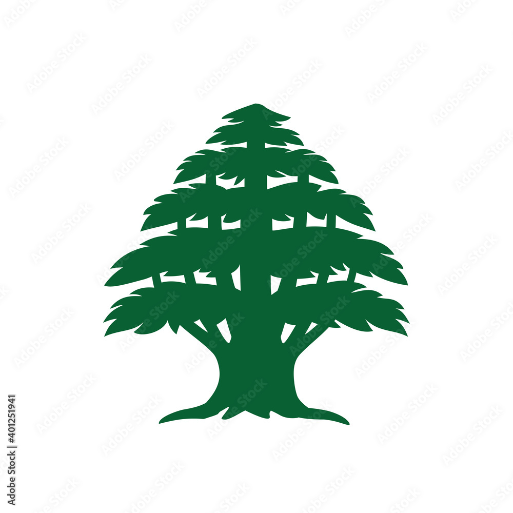 Abstract cedar tree. Lebanese cedar silhouette can be used in logo ...