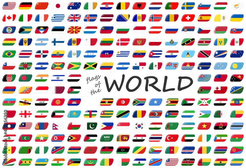 all country flags of the world Stock Vector | Adobe Stock
