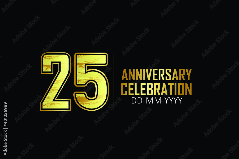 For Him 25 Years Anniversary Celebration Blue Color Vector Template ...