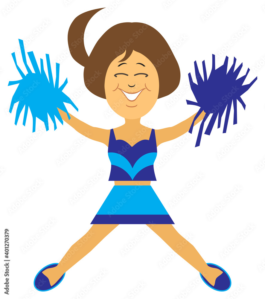 Cartoon Cheerleader Stock Vector | Adobe Stock
