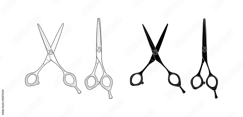 hair cutting scissors - vector illustration isolated on white ...