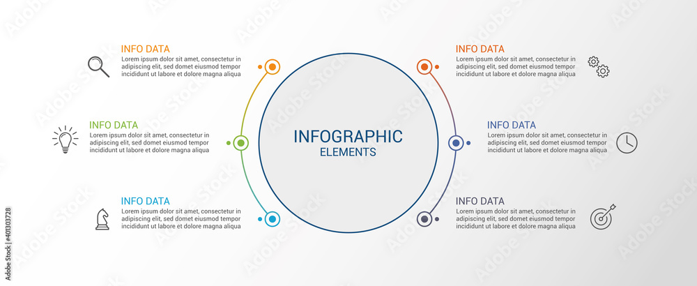 Infographic. Business data visualization. 6 steps infographic design ...