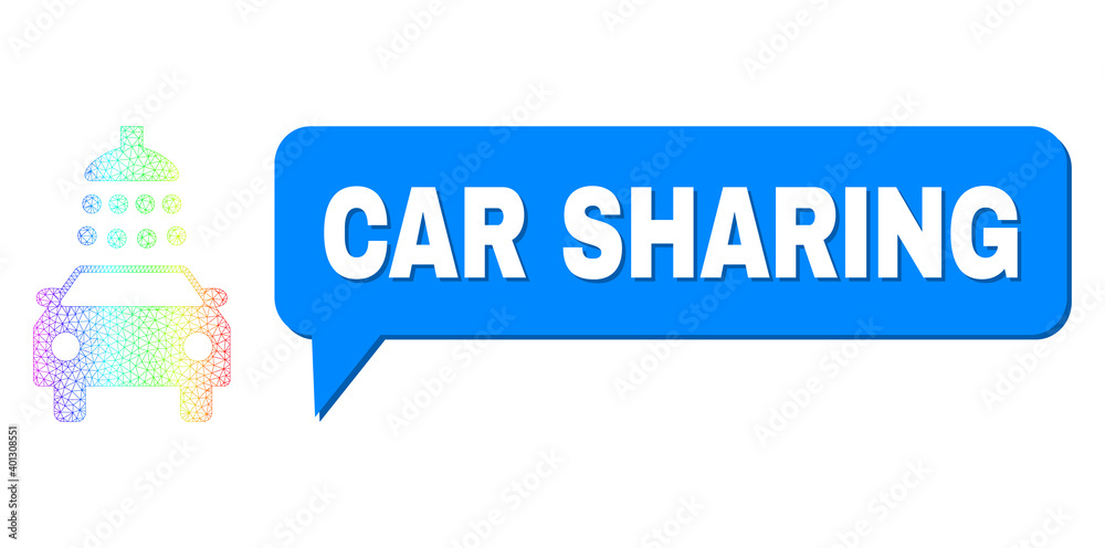 Car Sharing and car shower vector. Spectral colored net car shower, and conversation Car Sharing ...