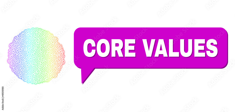 Core Values and core vector. Spectrum colored net core, and speech Core ...