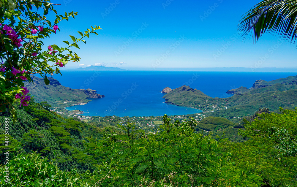 Poster French Polynesia, Marquesas, Nuku Hiva Island, the lagoon of ...