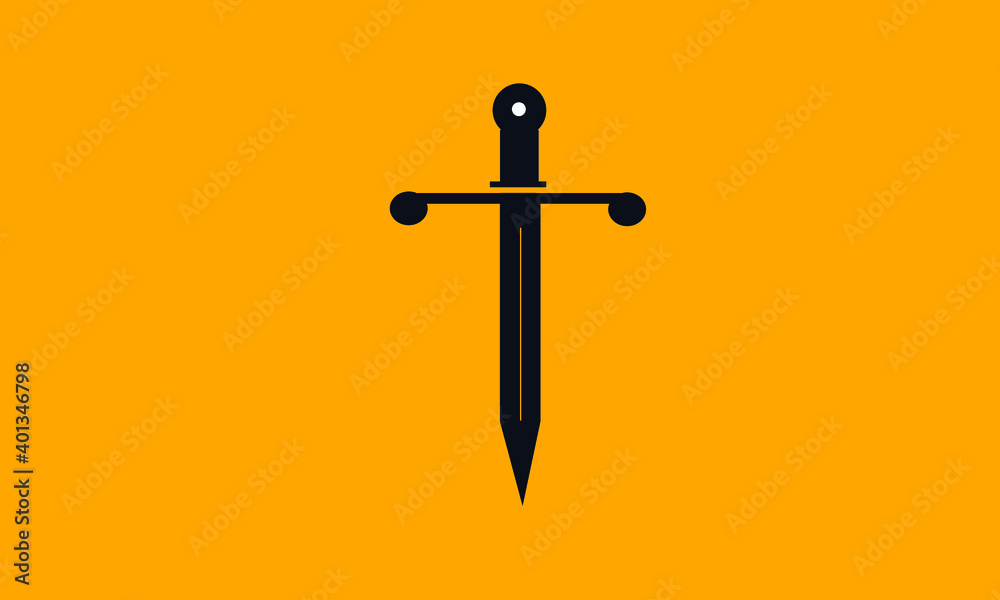 T sword vector logo for any brand with black sword and yellow ...