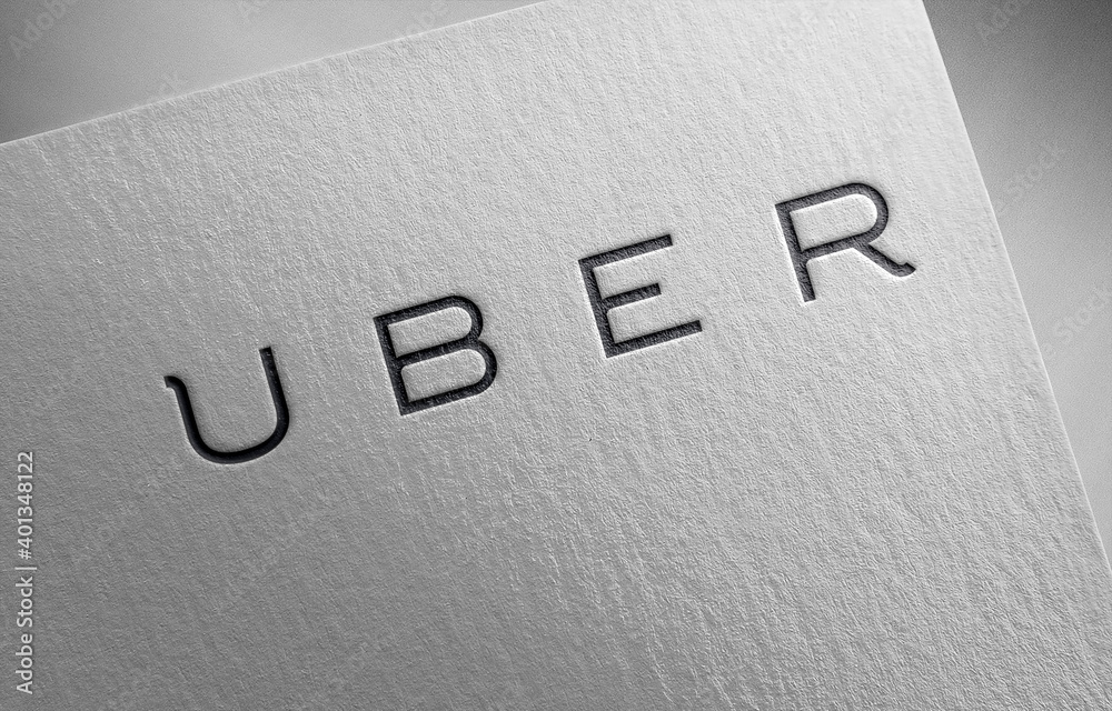 UBER icon paper texture logo 3d illustration Stock Photo | Adobe Stock