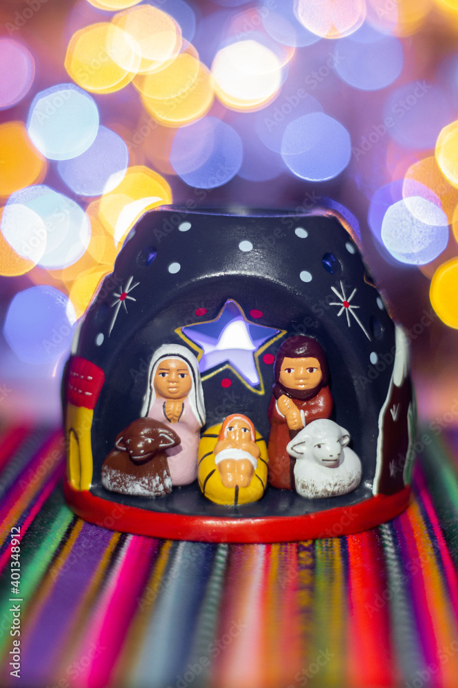 Christmas nativity scene peruvian; Jesus Christ, Mary and Joseph Stock ...