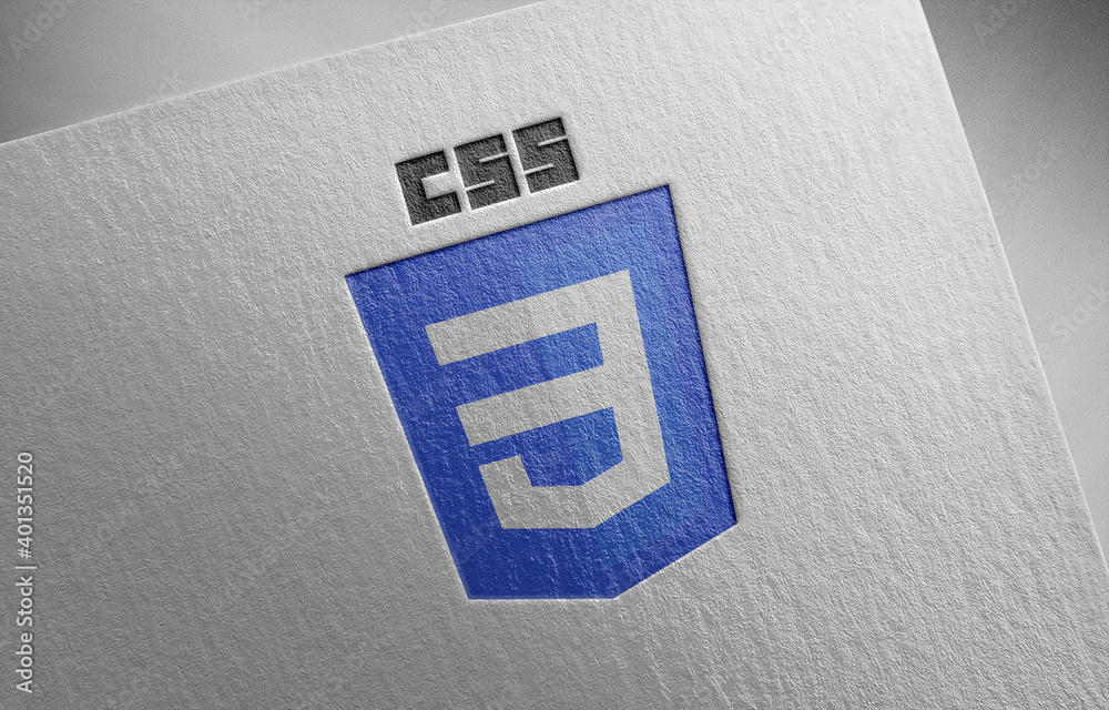 CSS 3 logo icon paper texture Stock Photo | Adobe Stock