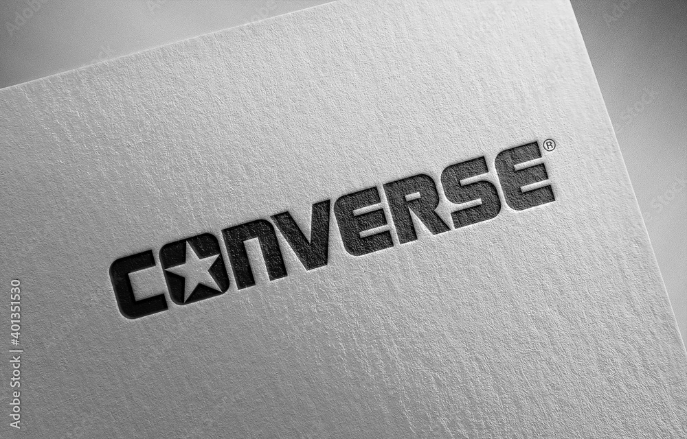 converse logo icon paper texture Stock Photo | Adobe Stock