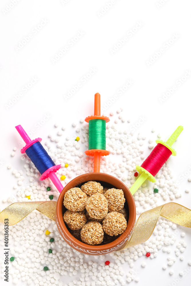 Firki and tilgul for makar sankranti. Makar sankranti is Indian kite ...