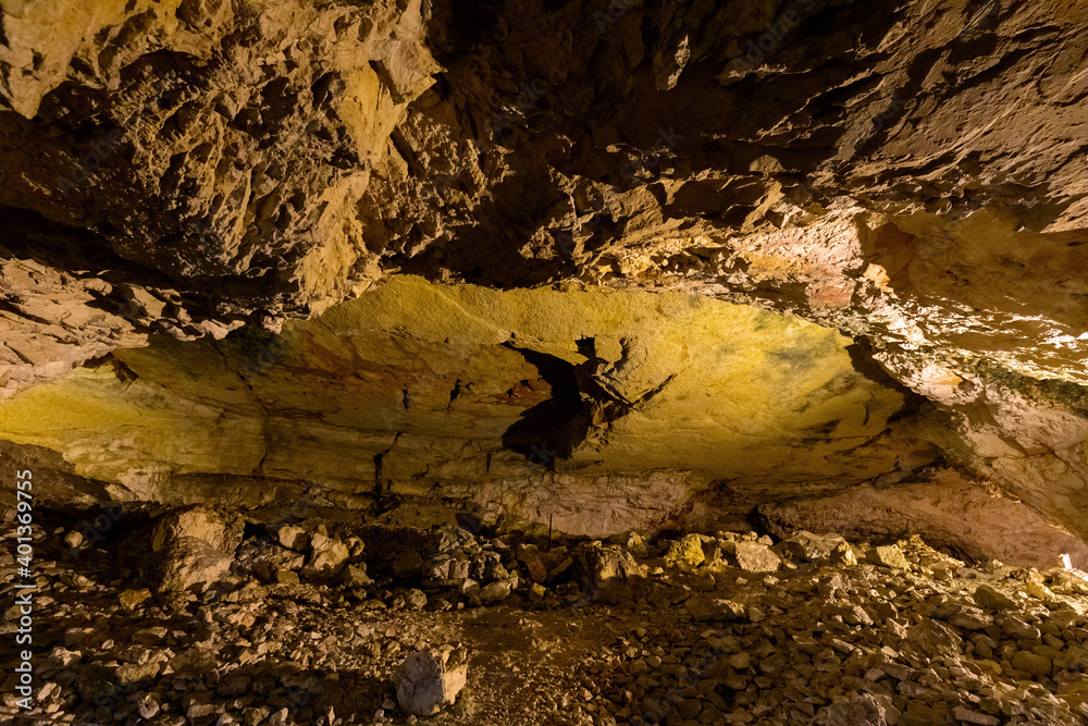 Underground halls and passages of meleke limestone Zedekiah’s Cave ...