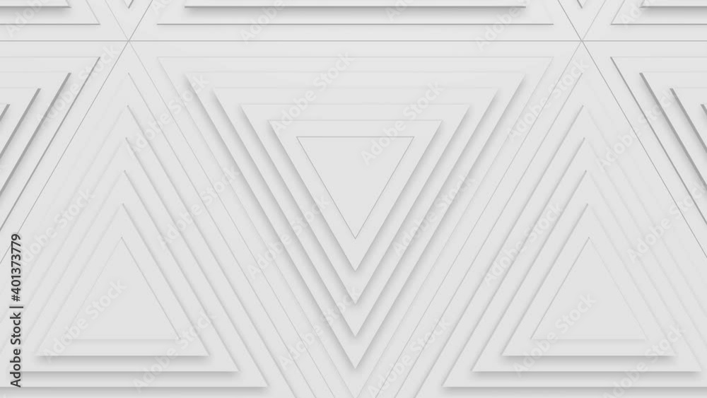 Wave-like motion of texture from white triangles. 3d animation ...