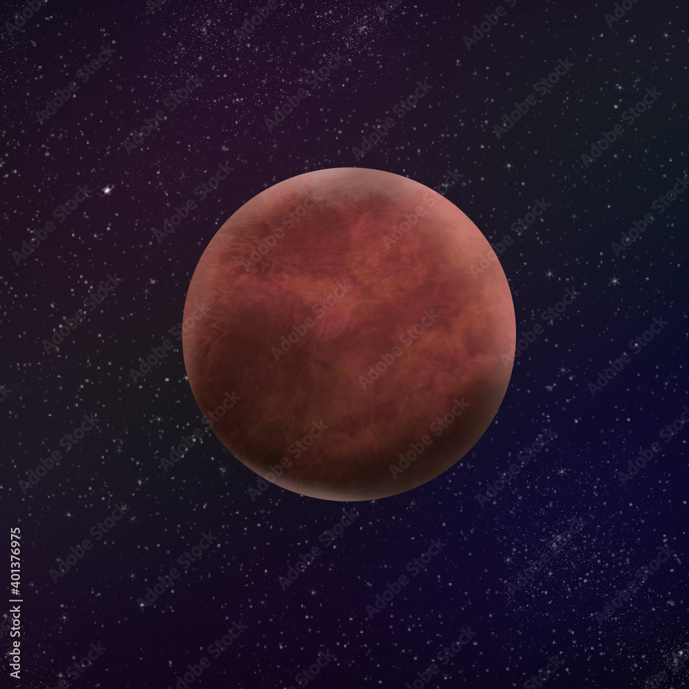 Red Planet Space realistic art style wallpaper background design ...