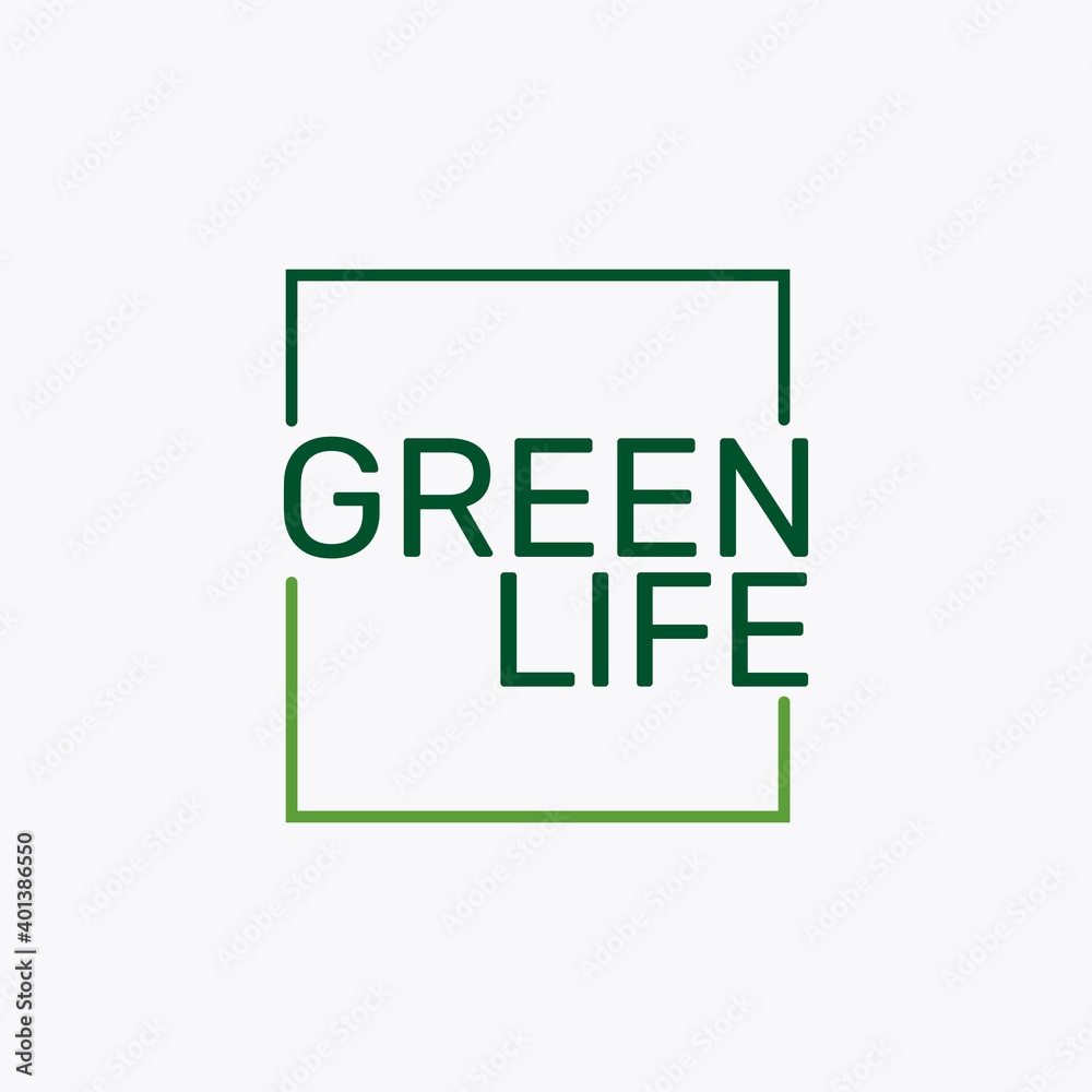 Very Simple And Attractive Logo of Green Life. Stock Vector | Adobe Stock