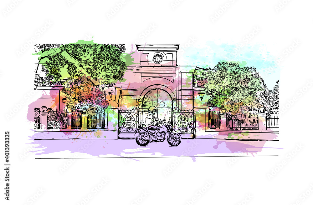 Building view with landmark of Cuttack is a city in the eastern Indian ...