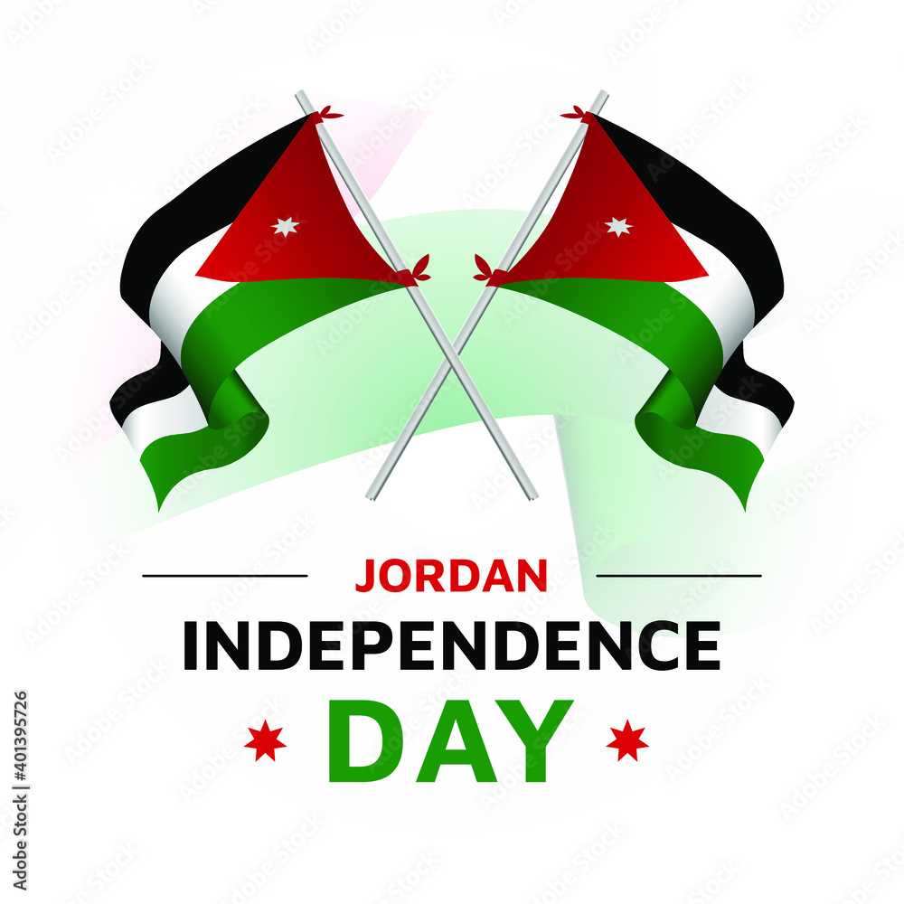 Crossed Jordan flags poles. template for independence day, National day ...