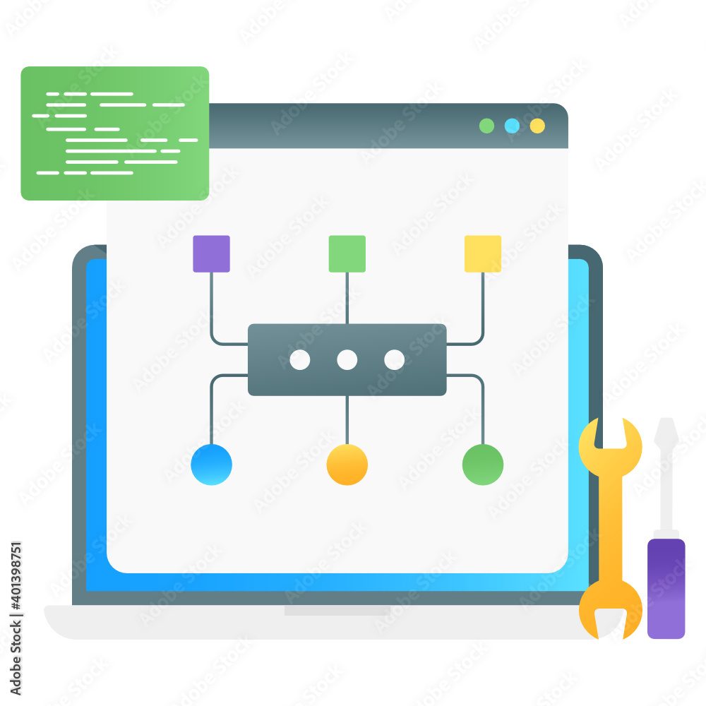 Gradient vector of program algorithm, website flowchart Stock Vector ...