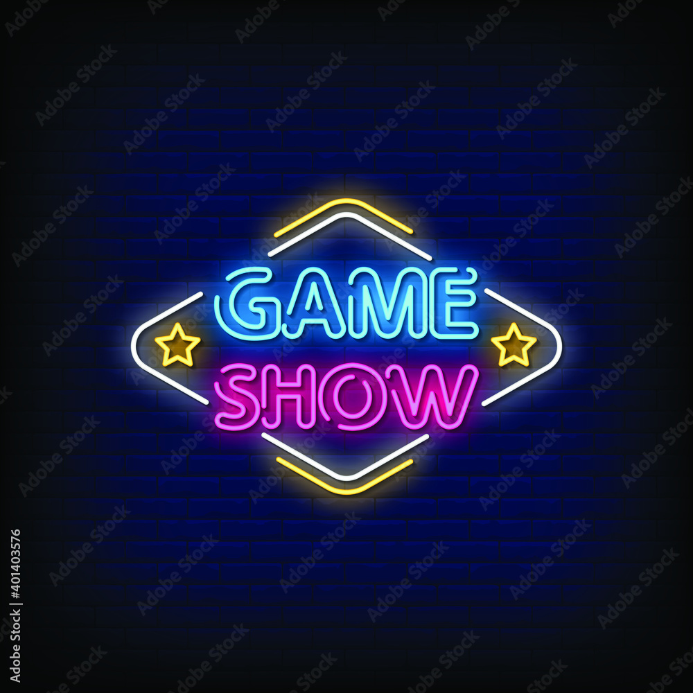 Game Show Neon Signs Style Text Vector Stock Vector | Adobe Stock