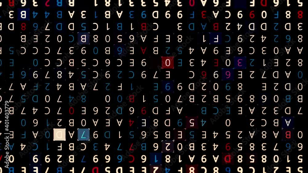 Abstract 3D Futuristic digital data code appear on black background ...