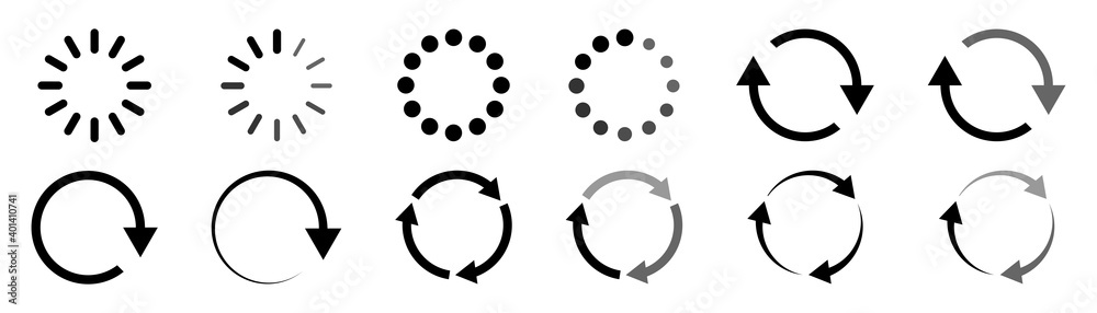 Loading indicator. Progress bar. Load icons collection. Isolated ...