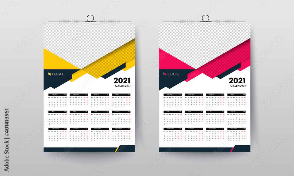 2021 Colorful calendar design, Creative professional 2021 wall calendar ...