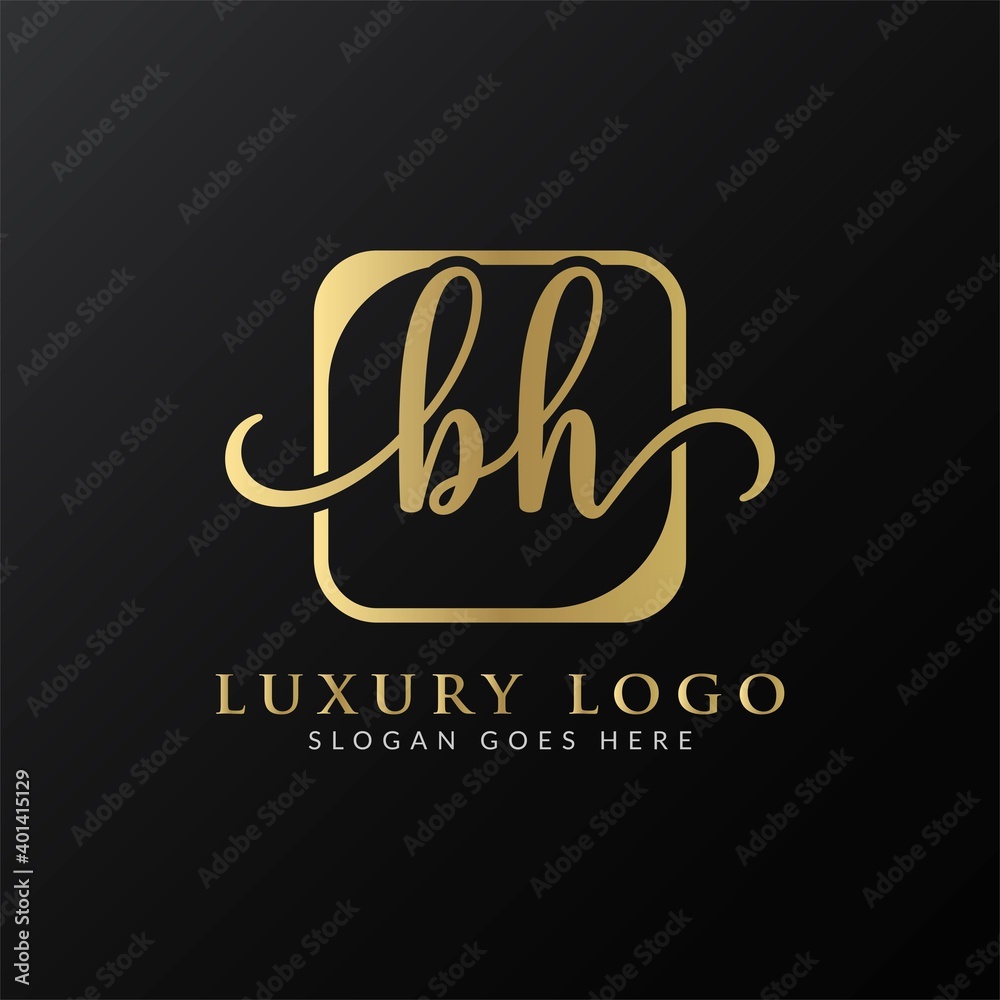 Initial BH Letter Logo Creative Modern Typography Vector Template ...