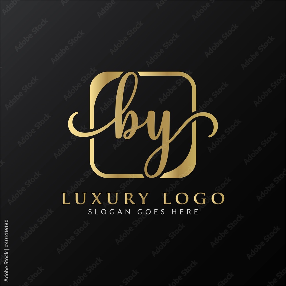 Initial BY Letter Logo Creative Modern Typography Vector Template ...