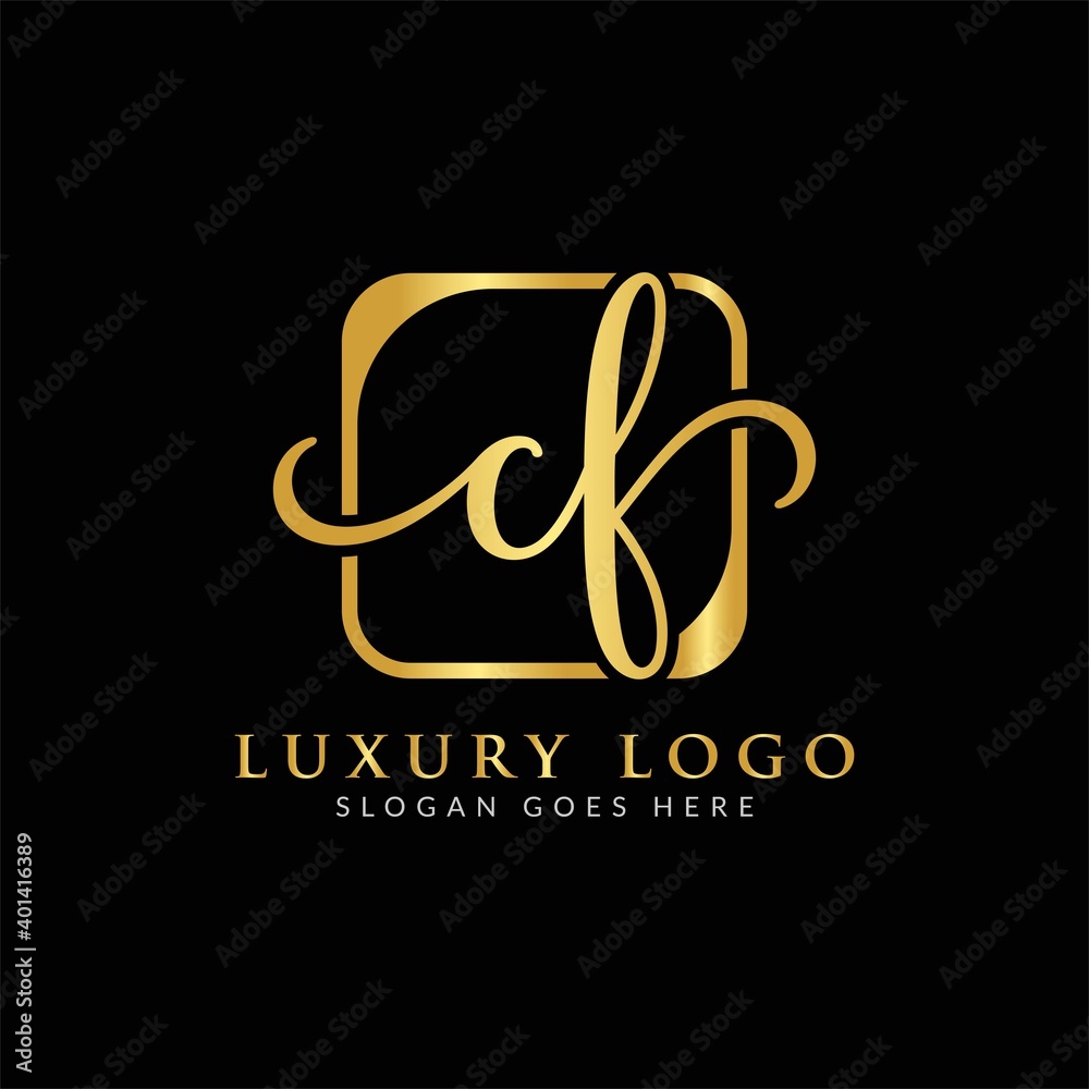 Initial CF Letter Logo Creative Modern Typography Vector Template ...
