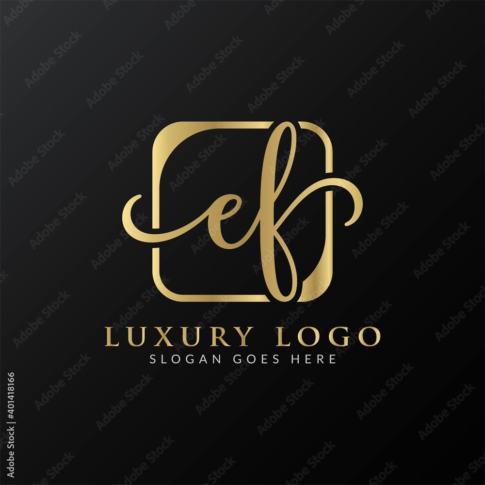 Initial EF Letter Logo Creative Modern Typography Vector Template ...
