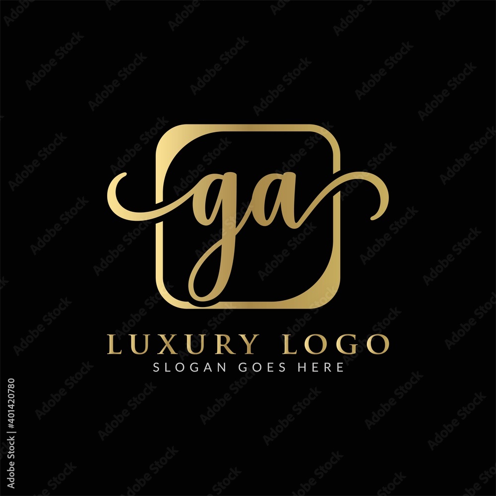Initial GA Letter Logo Creative Modern Typography Vector Template ...