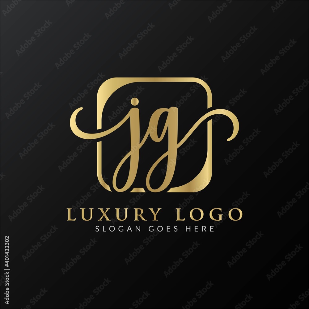 Creative letter JG Logo Design Vector Template. Initial Luxury Letter ...