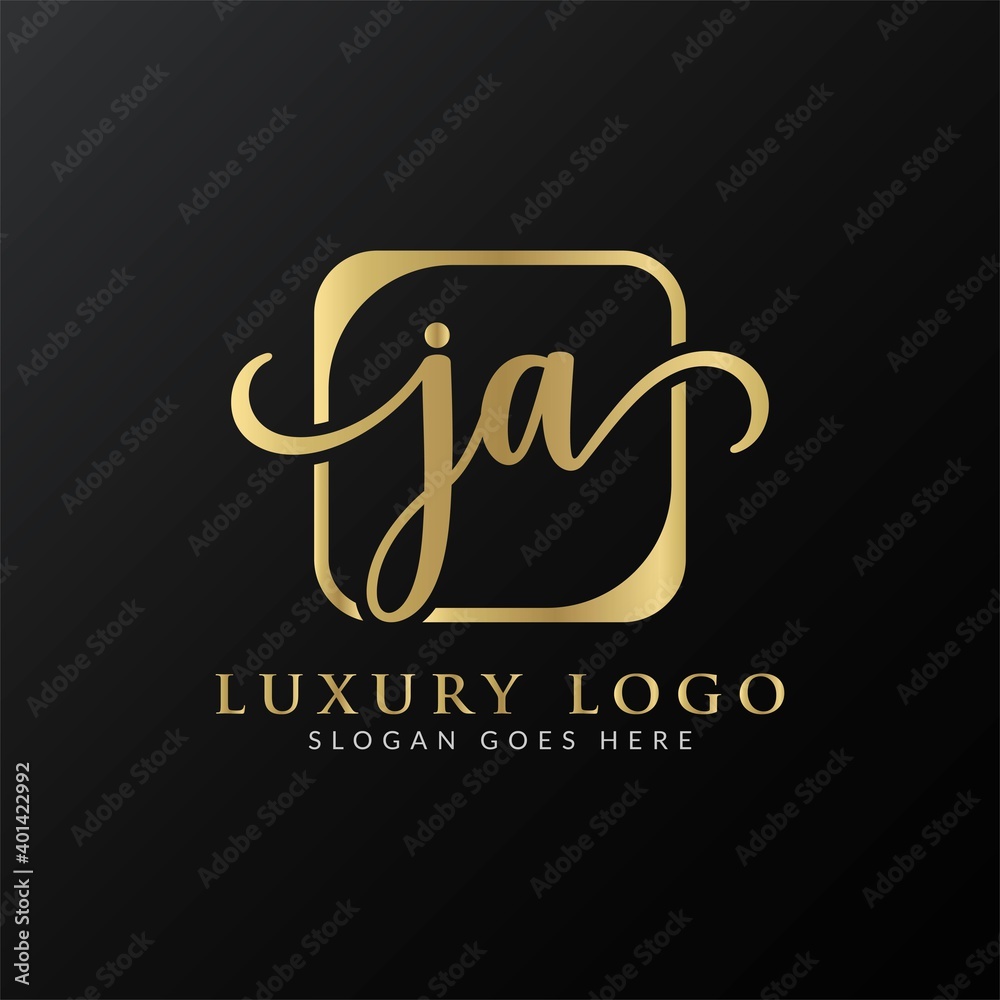 Creative letter JA Logo Design Vector Template. Initial Luxury Letter ...