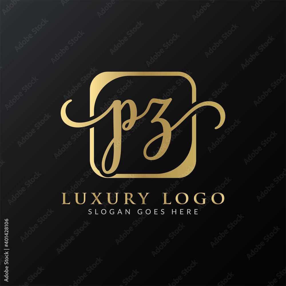 Initial PZ Letter Logo Design Modern Typography Vector Template ...