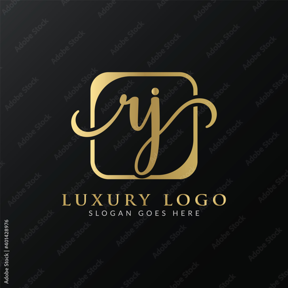 Initial rj letter Logo Design Modern Typography Vector Template ...