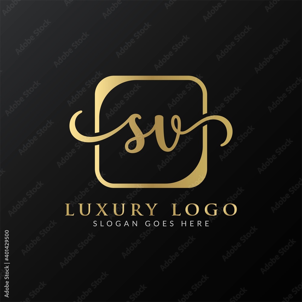 Initial SV letter Logo Design vector Template. Abstract Luxury Letter ...